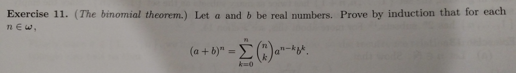 Solved This is the proof of the Binomial theorem. Use | Chegg.com