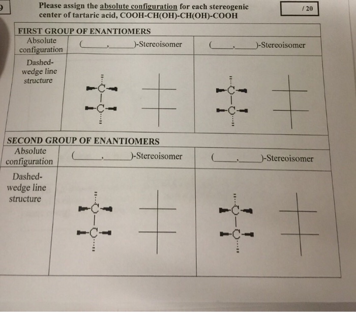 Solved Please assign the absolute configuration for each | Chegg.com