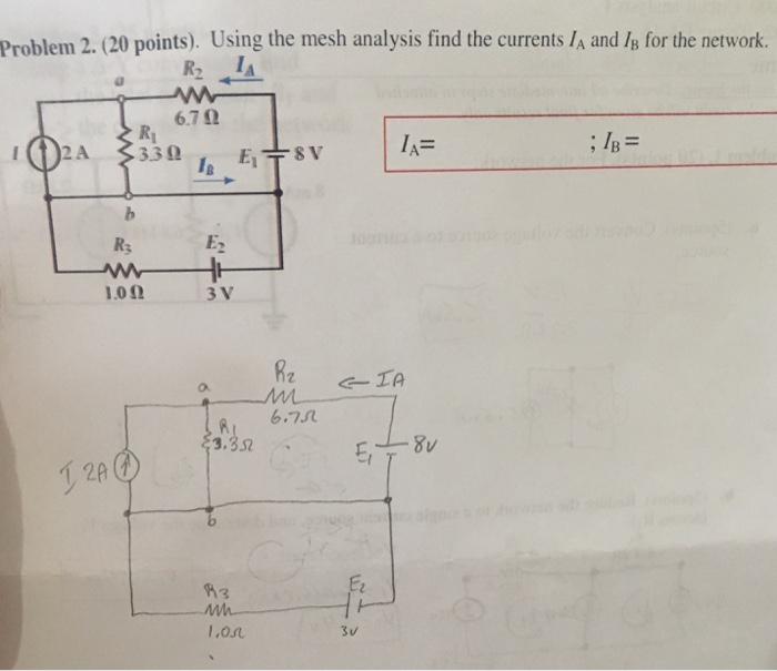 Solved Using the mesh analysis find the currents iA and iB | Chegg.com