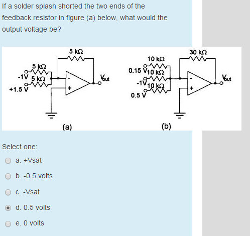Solved If a solder splash shorted the two ends of the | Chegg.com