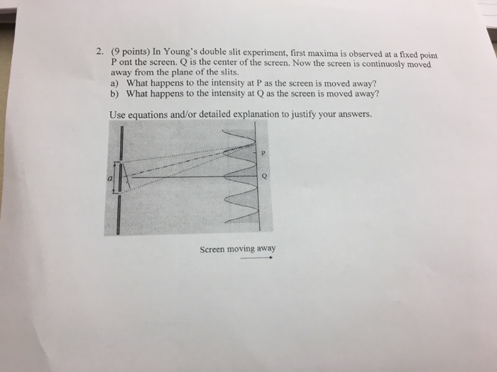 Solved In Young's double slit experiment, first maxima is | Chegg.com
