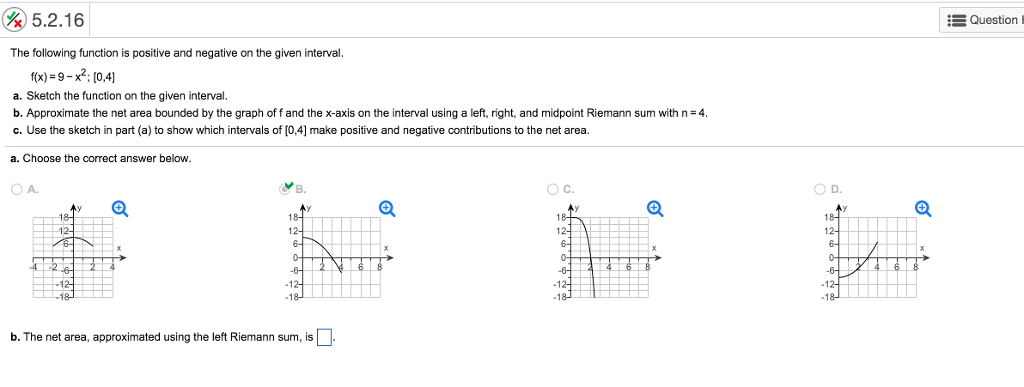 Solved The following function is positive and negative on | Chegg.com