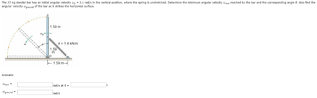 Solved The 27-kg slender bar has an initial angular velocity | Chegg.com