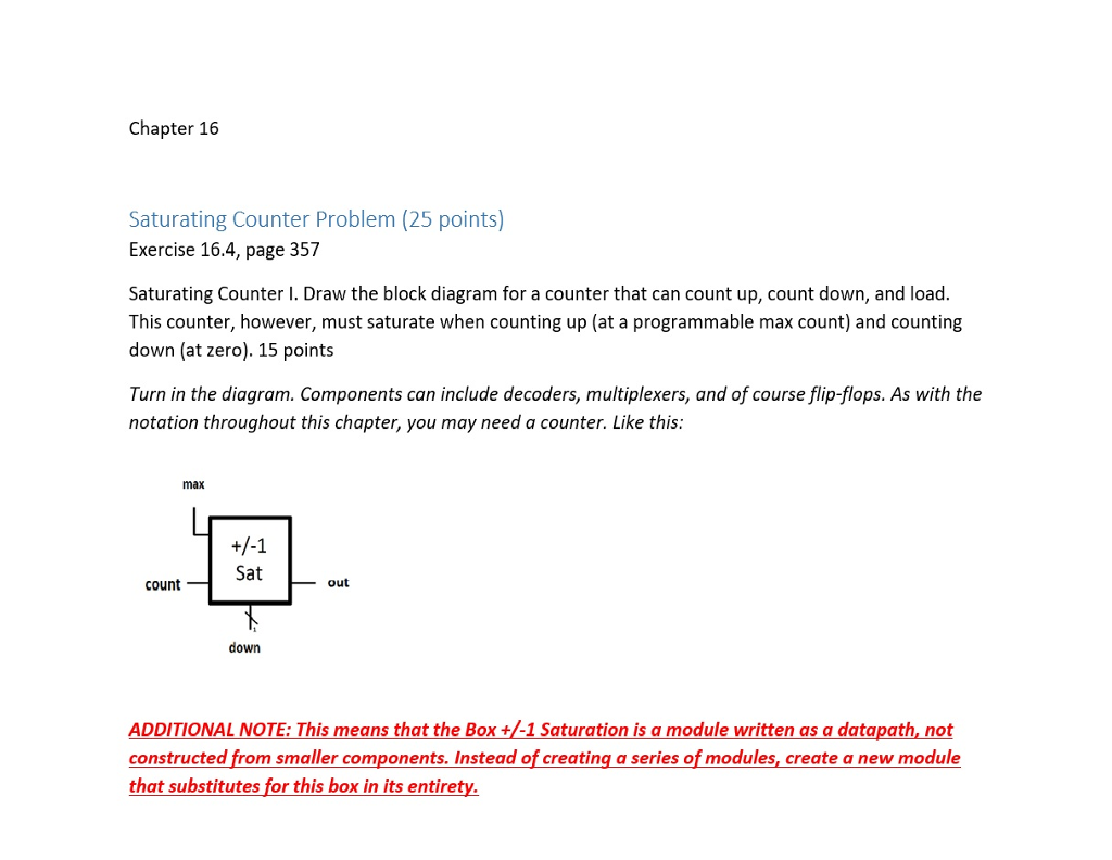 Solved Chapter 16 Saturating Counter Problem (25 points) | Chegg.com