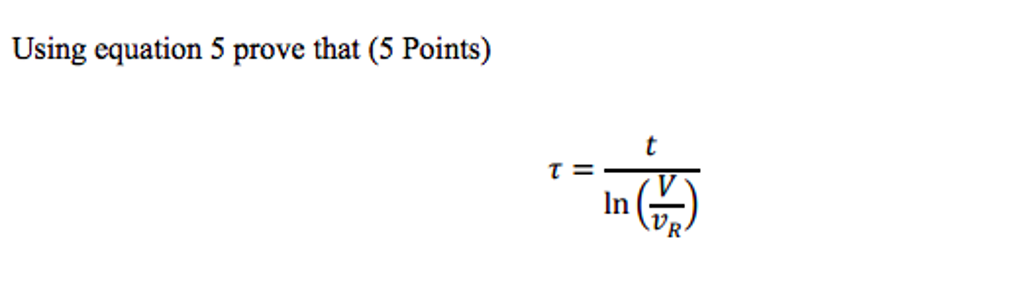 Solved Using equation 5 prove that (5 Points) | Chegg.com