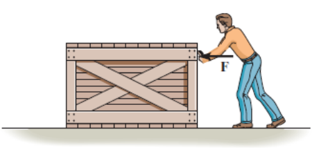 Solved The 75-kg man pushes on the 150-kg crate with a | Chegg.com