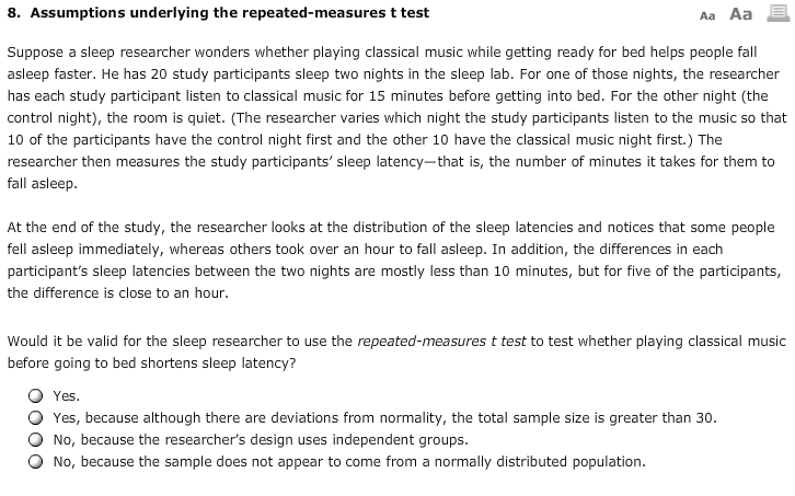Solved Suppose a sleep researcher wonders whether playing | Chegg.com
