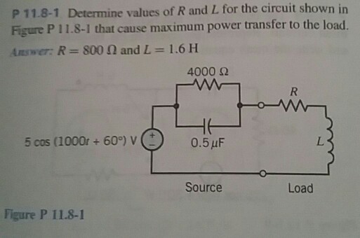 Solved Determine values of R and L for the circuit shown in | Chegg.com