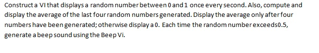 Construct a VI that displays a random number between | Chegg.com