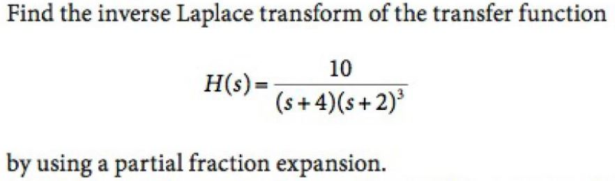 Solved Find the inverse Laplace transform of the transfer | Chegg.com