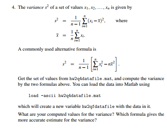 Solved The variance s^2 of a set of values x_1, x_2, ..., | Chegg.com