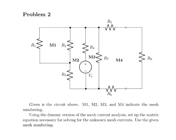 Problem 2 Given is the circuit above. M1, M2, M3, and | Chegg.com