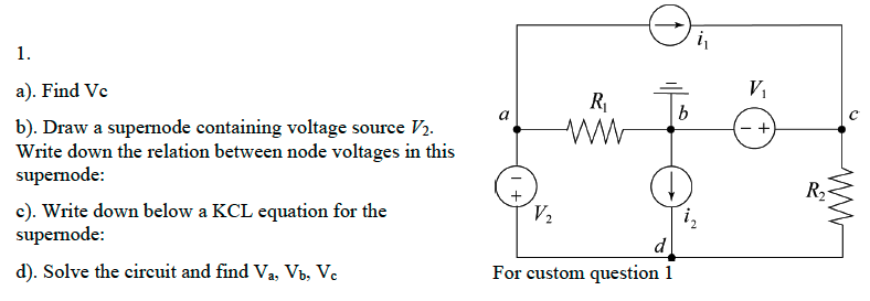 Solved Find Vc Draw a supernode containing voltage source | Chegg.com