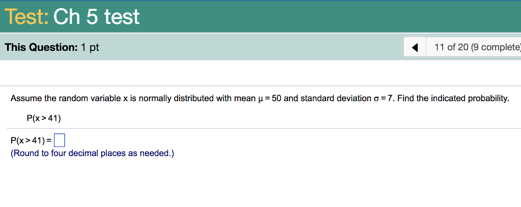Solved Test: Ch 5 test This Question: 1 pt 11 of 20 (9 | Chegg.com