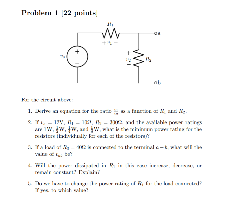 Solved Problem 1 [22 points] +01 Us 02 For the circuit | Chegg.com