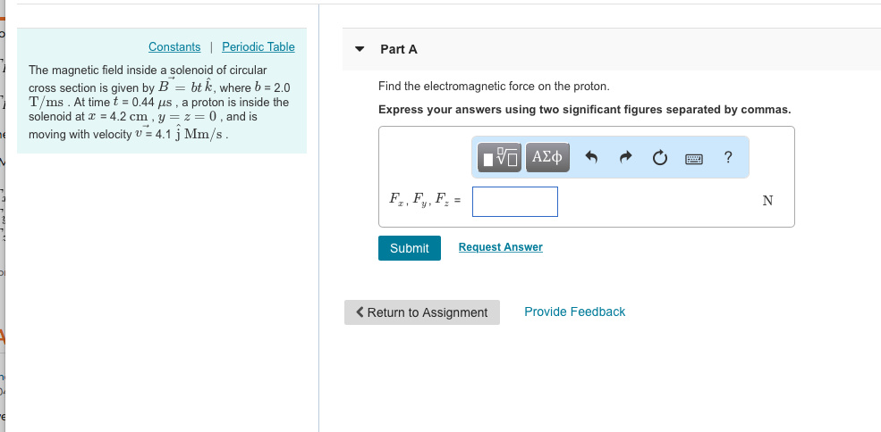 Solved Constants Periodic Table Part A The magnetic field | Chegg.com