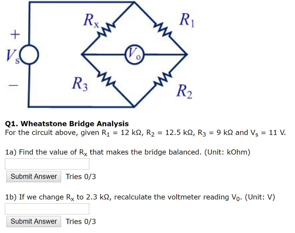 Solved Q1. Wheatstone Bridge Analysis For the circuit above, | Chegg.com