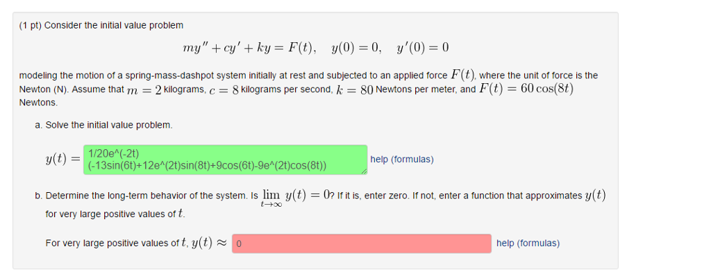 Solved Consider the initial value problem my" + cy' + ky = | Chegg.com