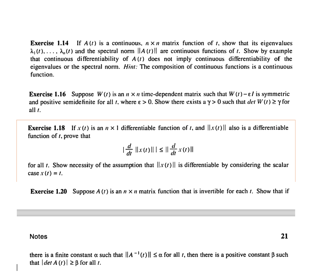 Solved If A(t) is a continuous, n times n matrix function of | Chegg.com