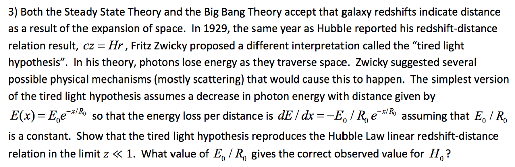 Big Bang Theory Hubble Law