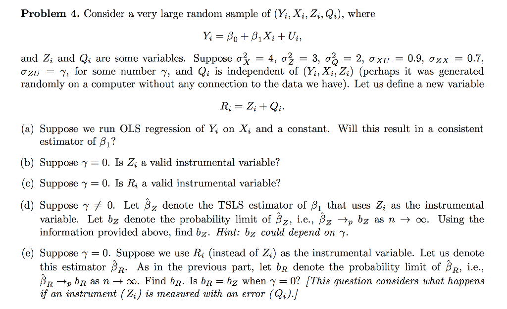 Solved Problem 4. Consider a very large random sample of | Chegg.com