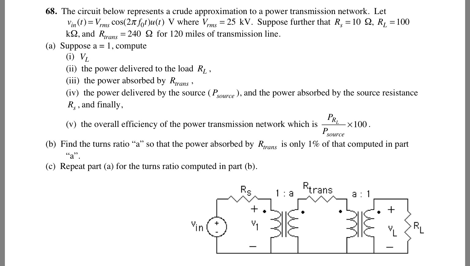 Solved The circuit below represents a crude approximation to | Chegg.com