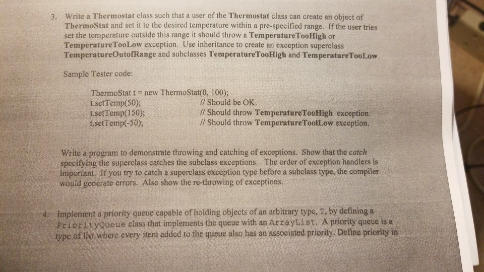 Solved Write a Thermostat class such that a user of the | Chegg.com