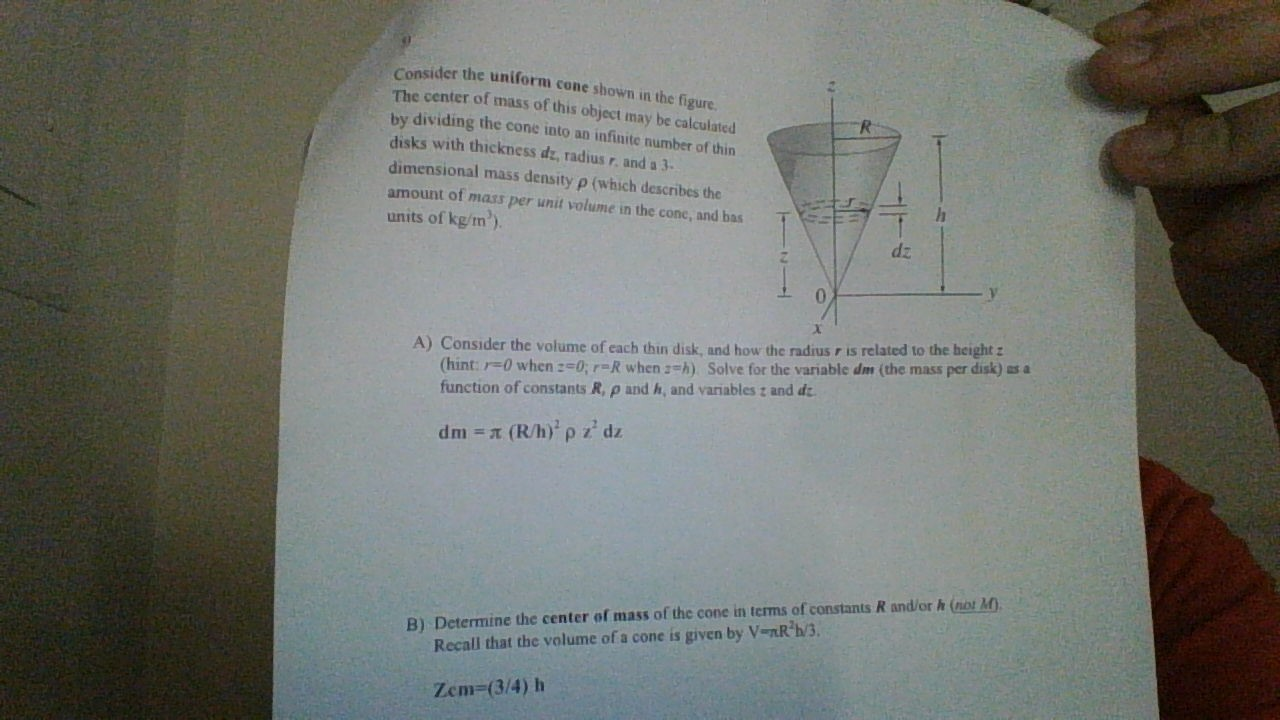 Solved Can anyone help me with this center of mass problem? | Chegg.com