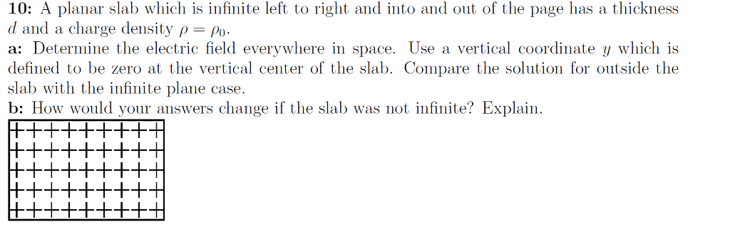 Solved 10: A planar slab which is infinite left to right and | Chegg.com