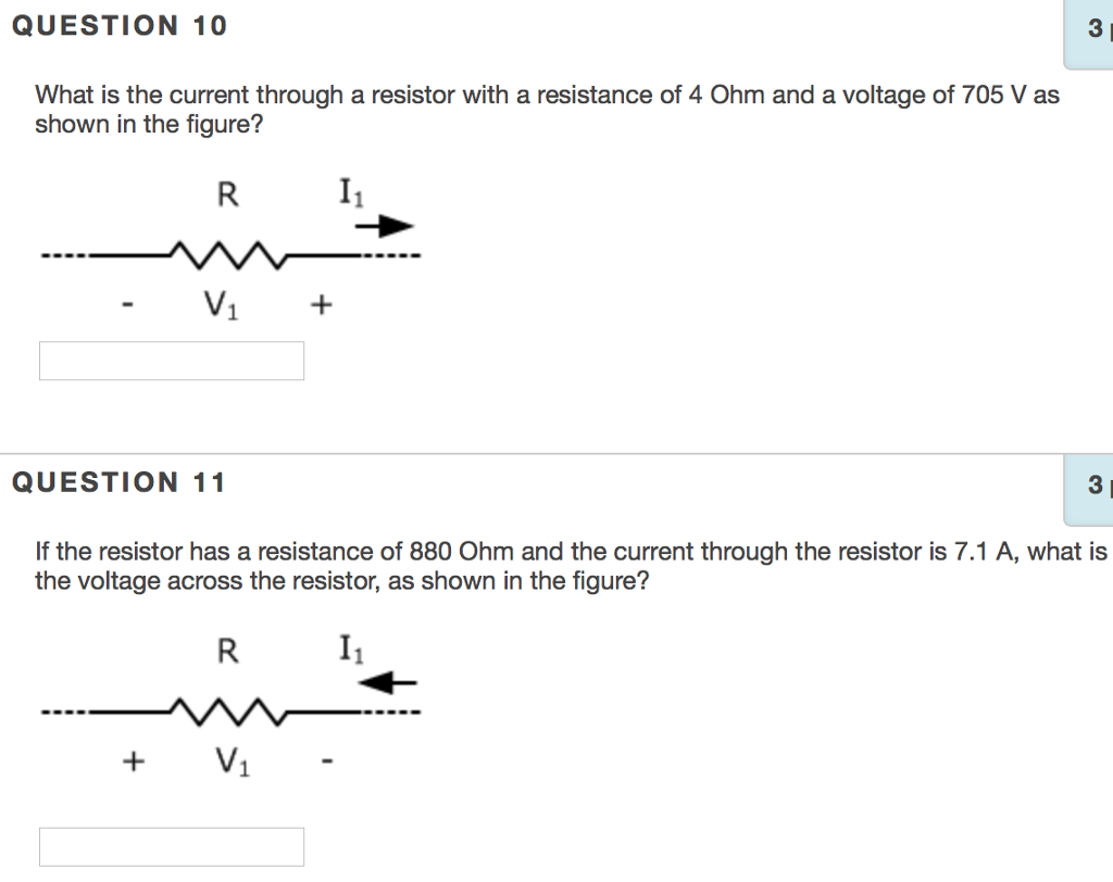 Solved QUESTION 10 3 What is the current through a resistor | Chegg.com