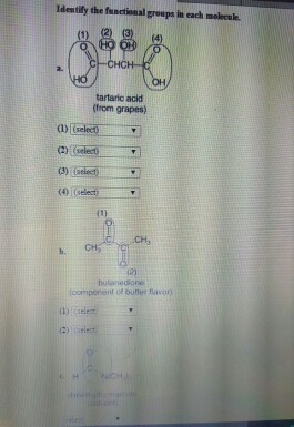 Solved Identify the functional groups in each molecule | Chegg.com