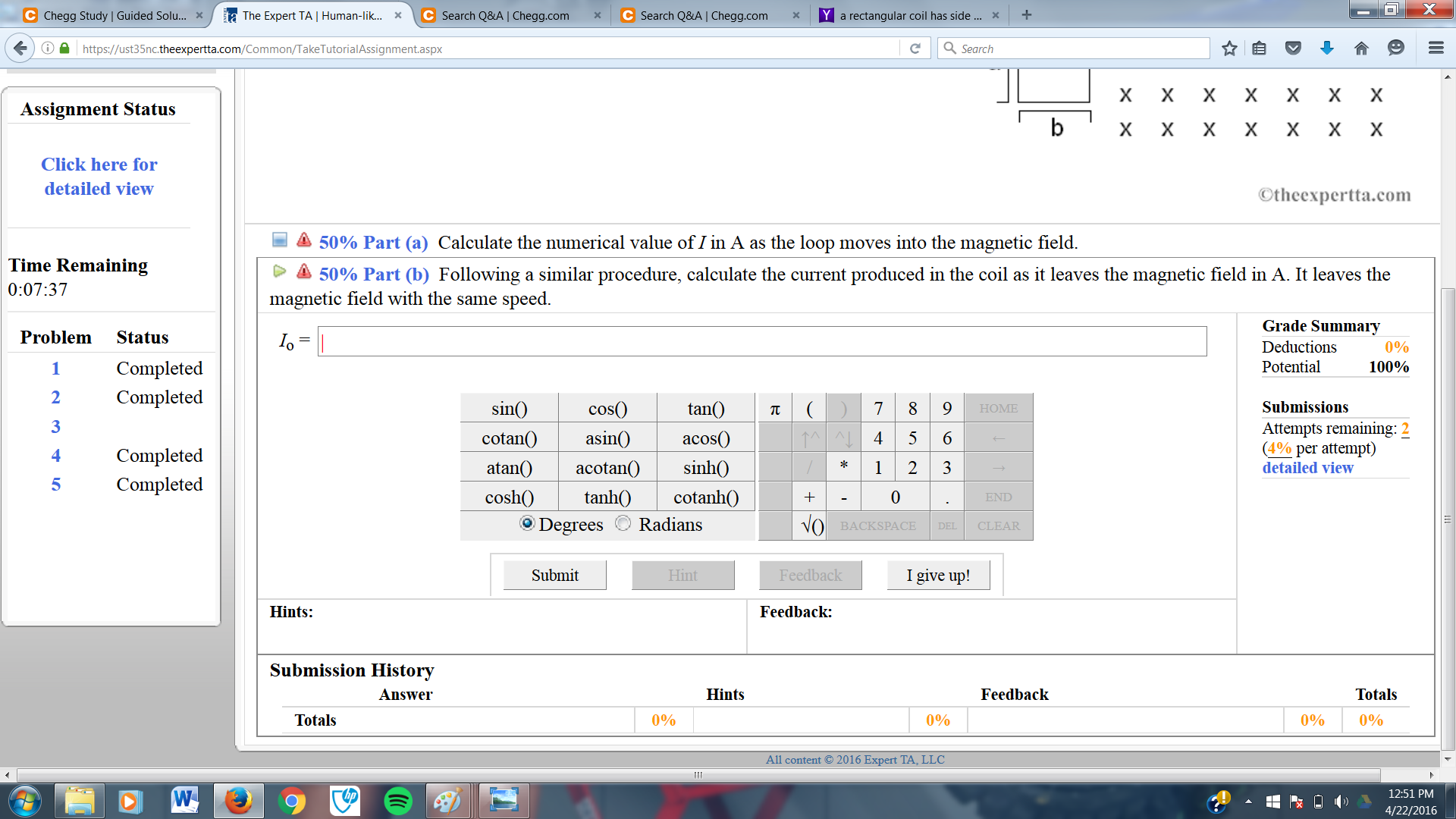 Calculate the numerical value of I in A as the loop | Chegg.com