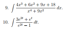 Solved Integral 4x^3 + 6x^2 + 9x + 18/x^4 + 9x^2 dx. | Chegg.com