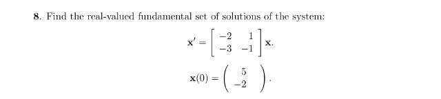Solved Find the real-valued fundamental set of solutions of | Chegg.com