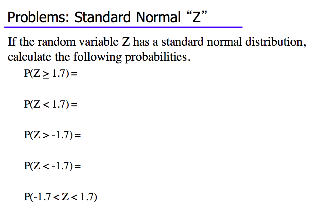 Solved Problems Standard Normal “z” If The Random