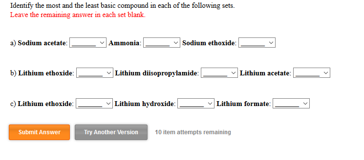 Solved Identify the most and the least acidic compound in | Chegg.com