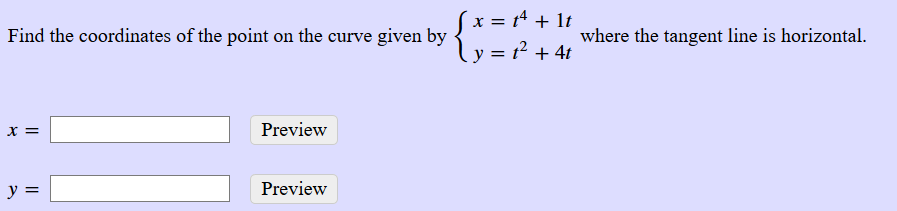 Solved Find the coordinates of the point on the curve given | Chegg.com
