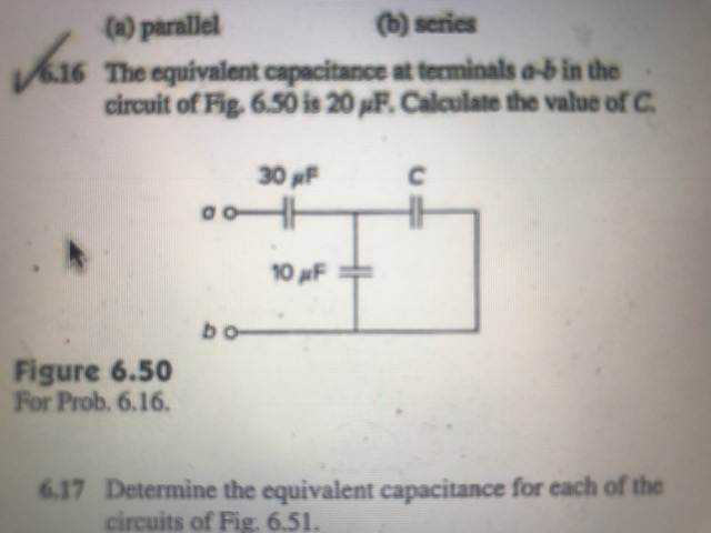 Solved Solve Problem 6.16 if the 30uF capacitor in Fig. 6.50 | Chegg.com