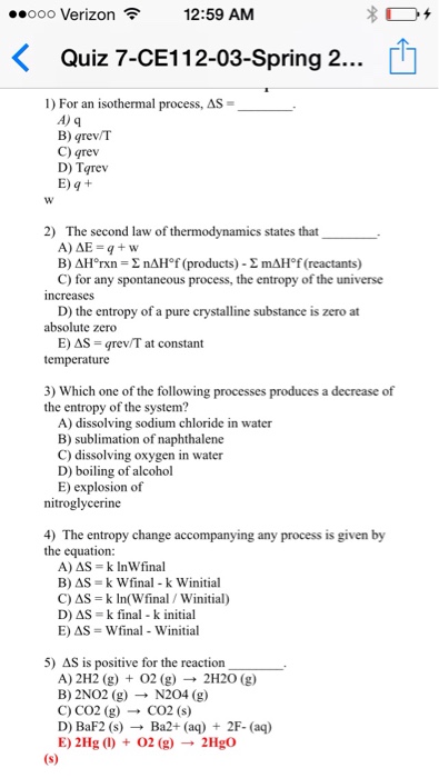 Solved For an isothermal process, DeltaS =q qrev/T The | Chegg.com