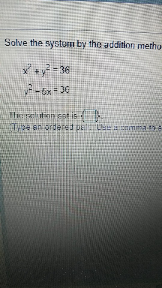 Solved Solve the system by the addition metho The solution | Chegg.com