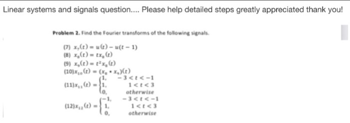 Solved Linear systems and signals question.... Please help | Chegg.com
