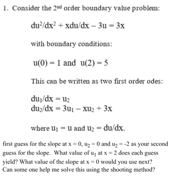 Solved Consider the 2nd order boundary value problem: | Chegg.com