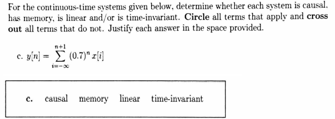 Solved For the continuous-time systems given below, | Chegg.com