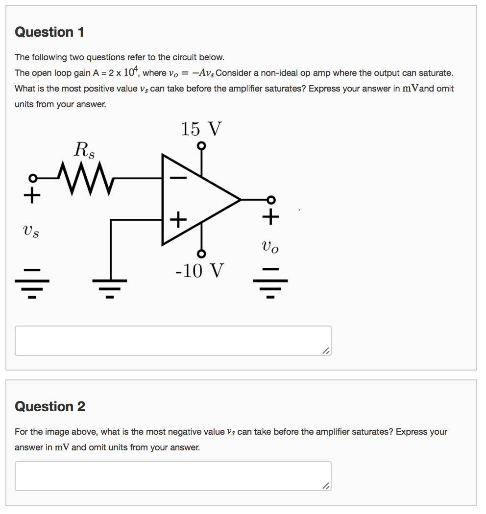 Solved The following two questions refer to the circuit | Chegg.com