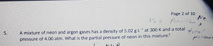 Solved Page 2 of 10 lA, ie 5. A mixture of neon and argon | Chegg.com