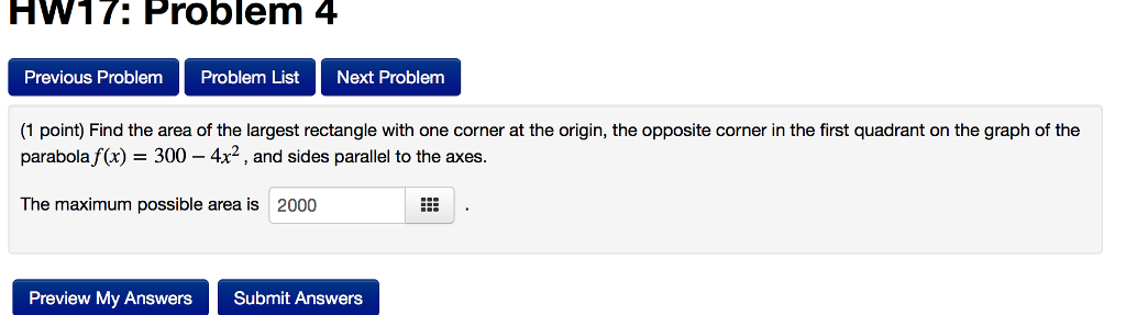 Solved HW17: Problem 4 Previous Problem Problem List Next | Chegg.com Solved HW17: Problem 4 Previous Problem Problem List Next | Chegg.com
