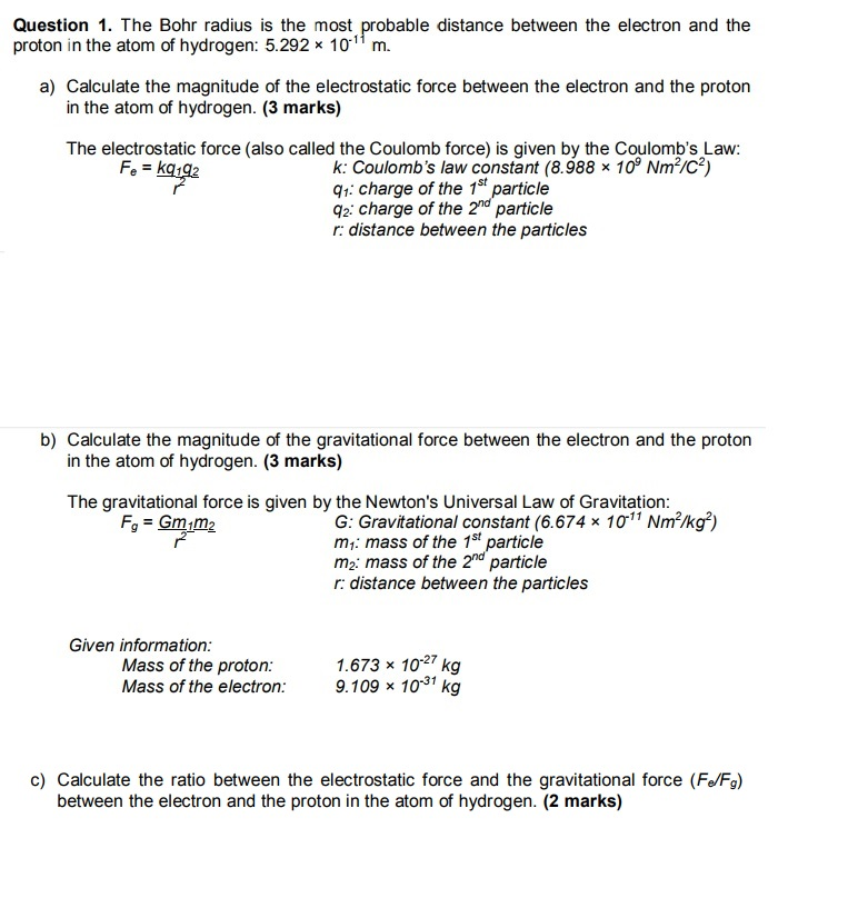 Solved The Bohr Radius Is The Most Probable Distance Between