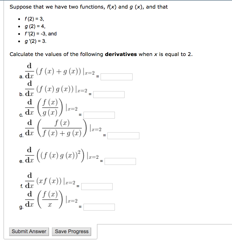 Solved Suppose that we have two functions, f(x) and g (x), | Chegg.com