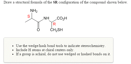 Solved Draw a structural formula of the S configuration of | Chegg.com