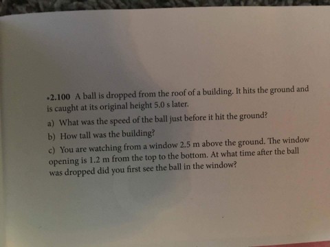 Solved A boll is dropped from the roof of a building. It | Chegg.com